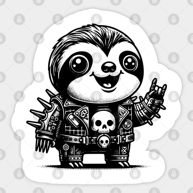 Gothic Punk Sloth - Sloth - Sticker | TeePublic